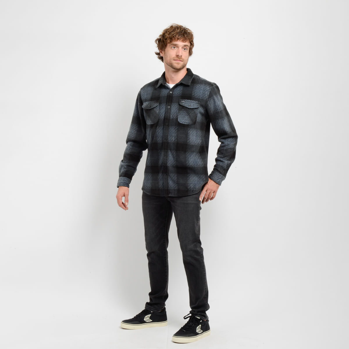 CAMISA POLAR GLACIER PLAID GRIS OSCURO - O'Neill Chile